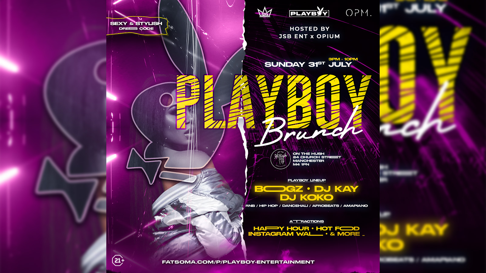PLAYBOY BRUNCH at On The Hush, Manchester on 31st Jul 2022 | Fatsoma