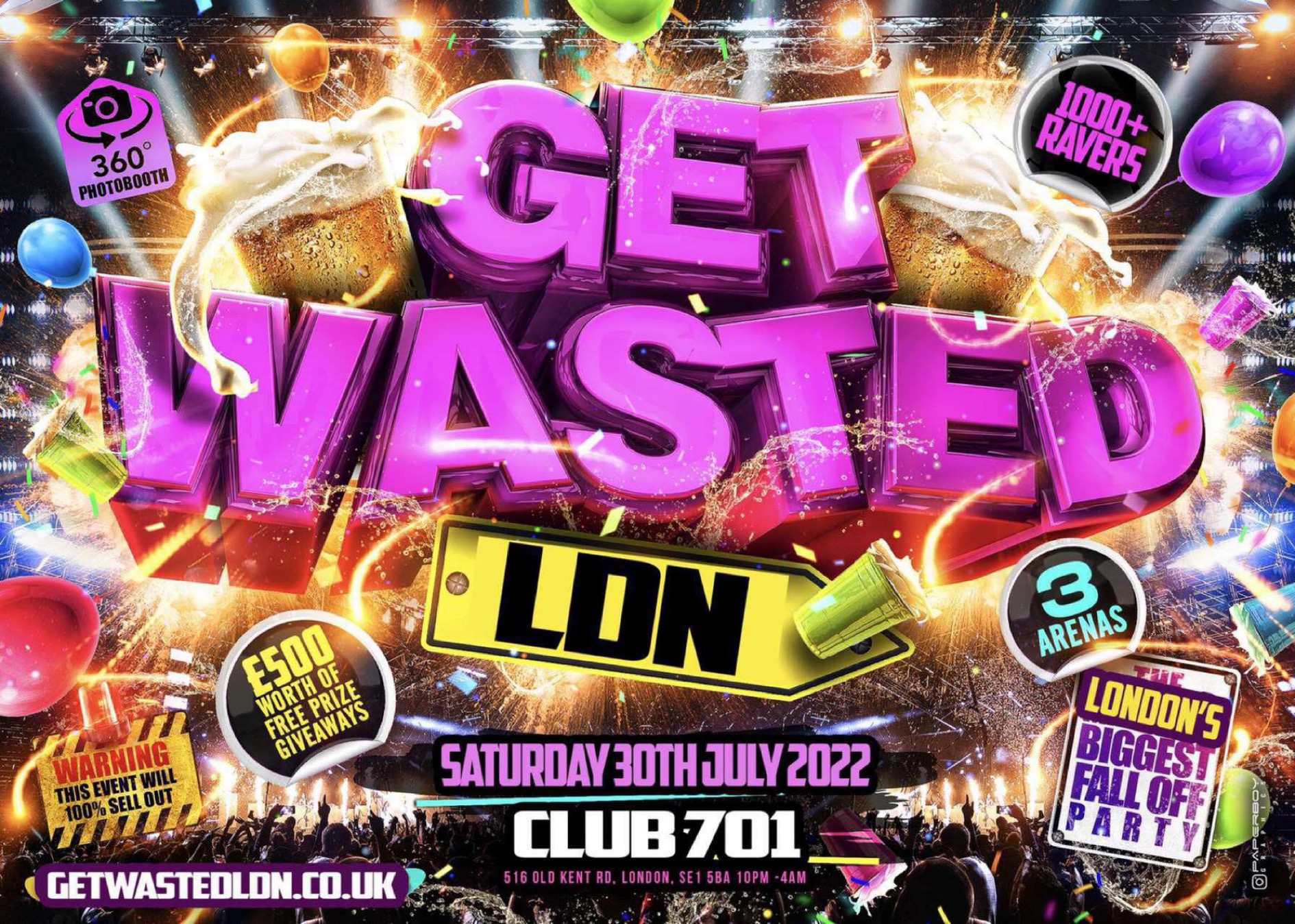 Get Wasted LDN - London’s Biggest Fall Off Party 1000+ Ravers at Club ...