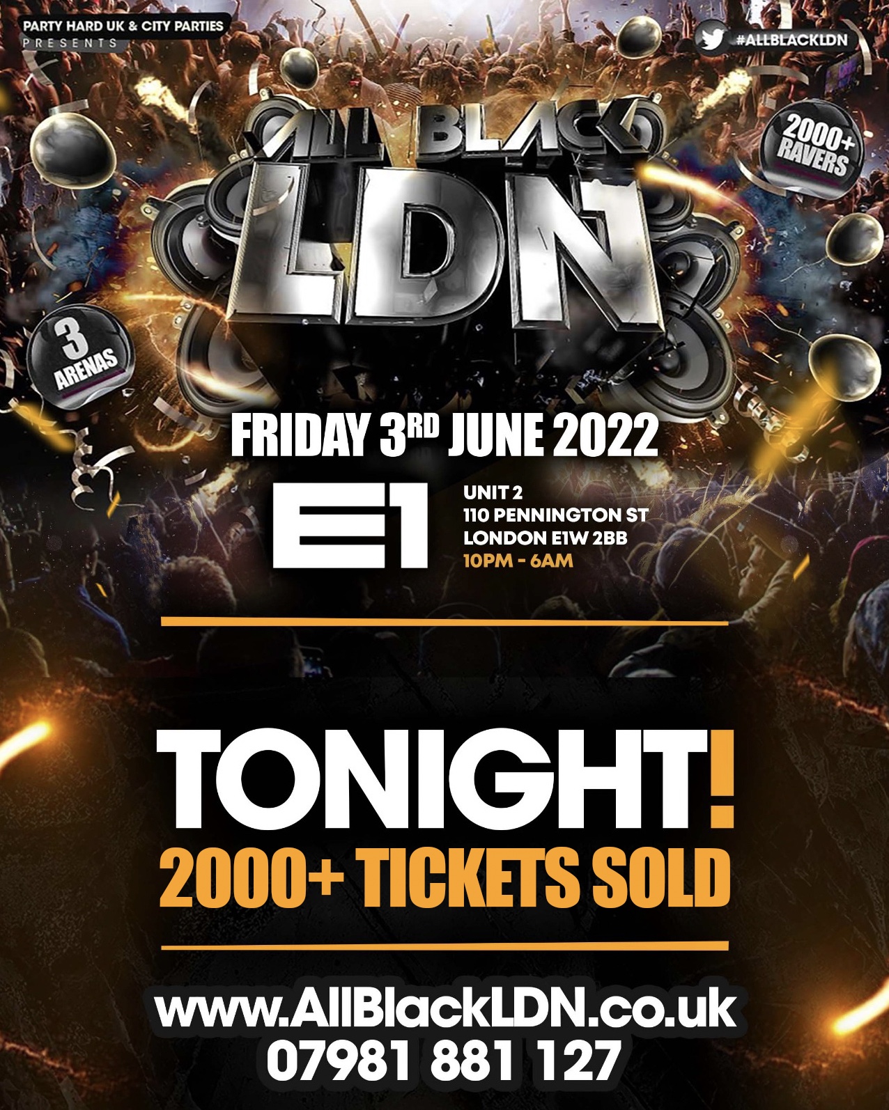 All Black London - Biggest All Black Dressed Theme Party at E1, London ...