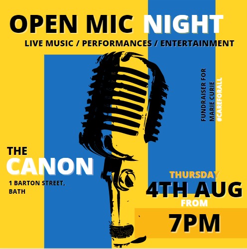 Open Mic Night at The Canon, Bath on 4th Aug 2022 | Fatsoma