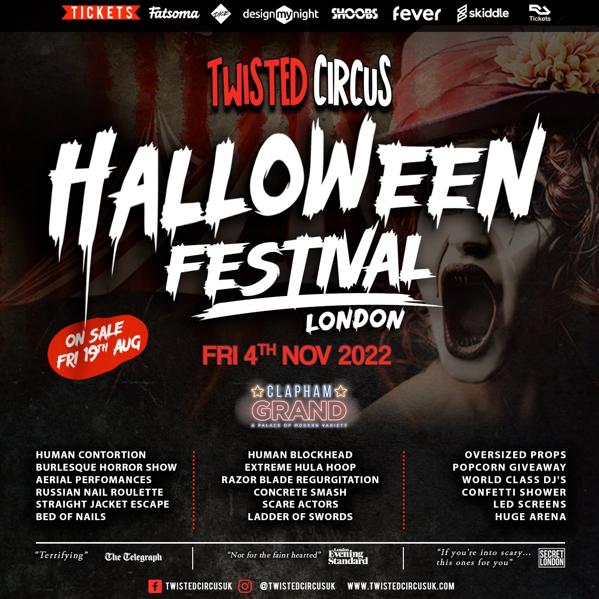 Twisted Circus Halloween Festival LONDON, Fri 4th Nov @ Clapham Grand ...