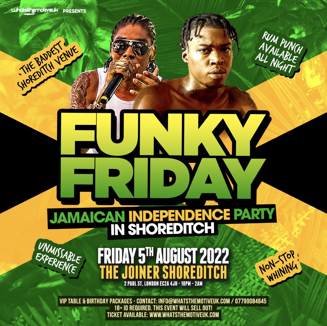 Funky Friday - Shoreditch’s Biggest Jamaican Independence Party at The ...