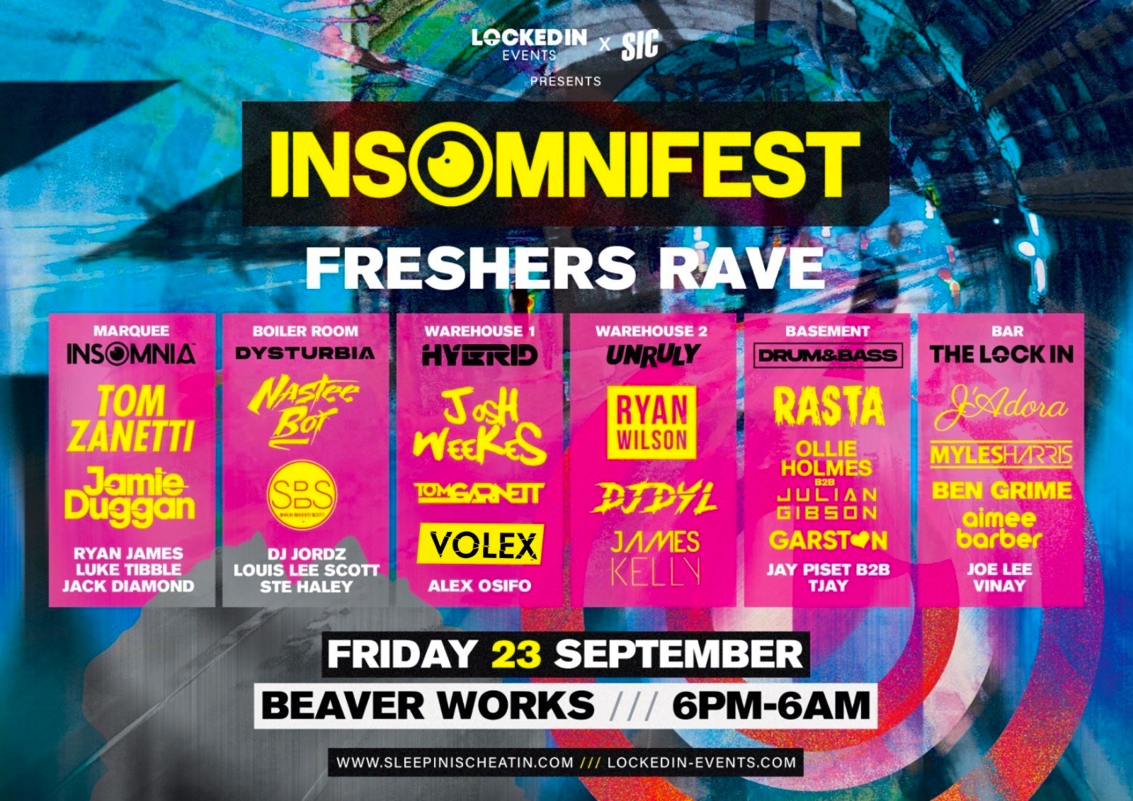 INSOMNIFEST | FRESHER RAVE | SEPTEMBER 23RD at BEAVER WORKS, Leeds on ...
