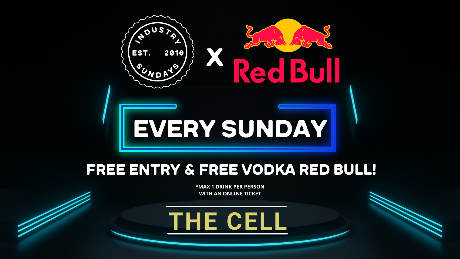 RED BULL x INDUSTRY SUNDAYS! - (Free Entry Before Midnight & Free Vodka ...