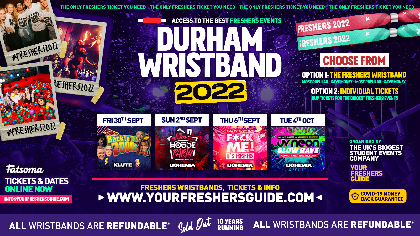 [90% SOLD OUT ⚠️] Durham Freshers Wristband 2022 - The Official ...