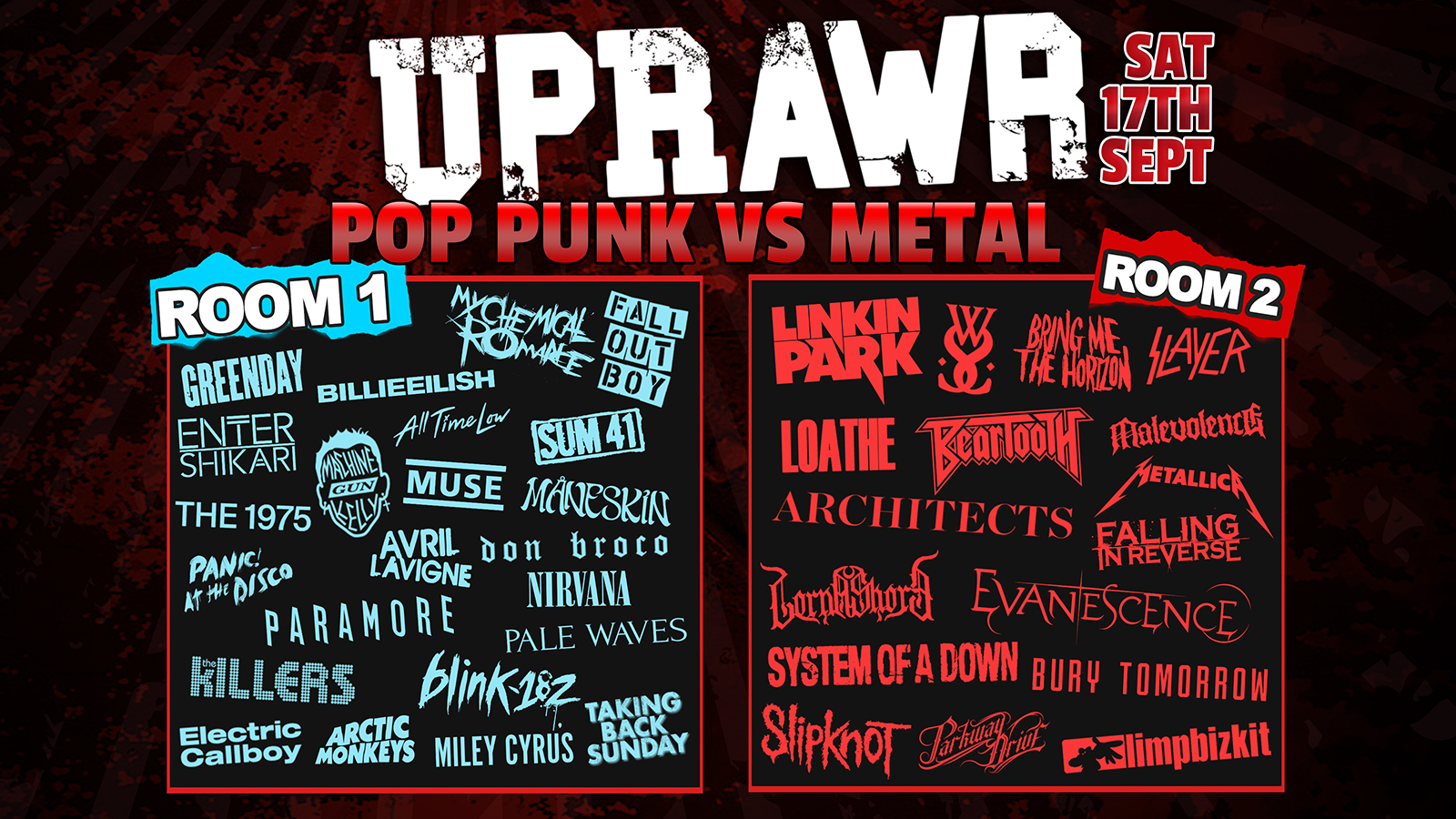 UPRAWR: Pop Punk vs Metal at Asylum, Birmingham on 17th Sep 2022 | Fatsoma