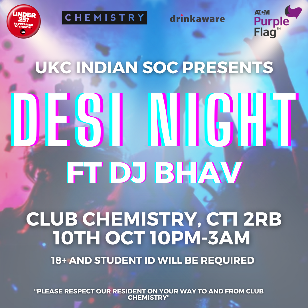 Desi Night 2022 at Club Chemistry, Canterbury on 10th Oct 2022 | Fatsoma