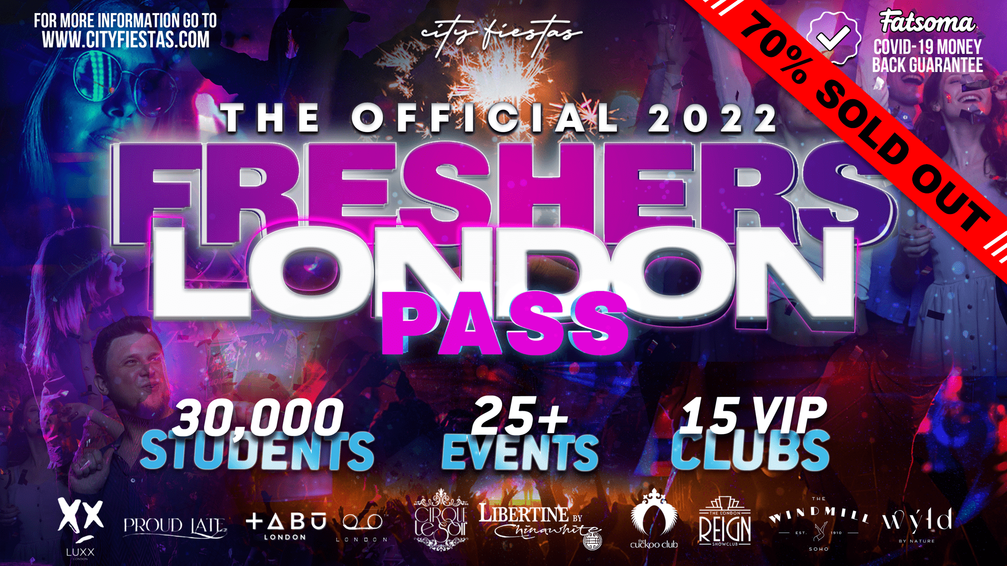THE LONDON 2022 VIP FRESHERS PASS 🚨 70% SOLD OUT 🚨 - LONDON'S MOST VIP ...