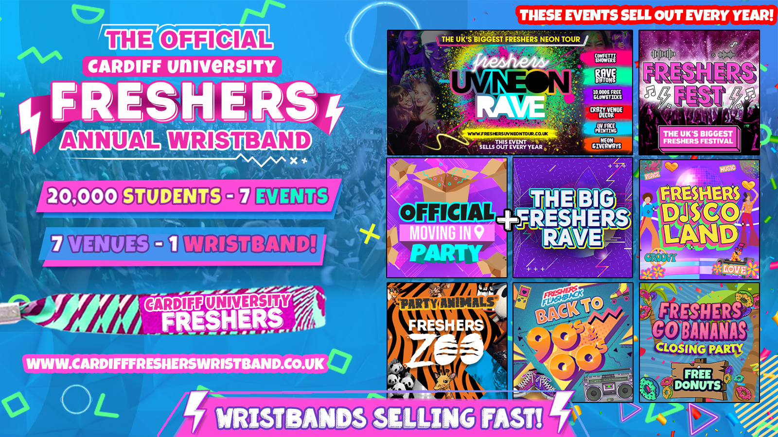 ANNUAL CARDIFF [UNI OF WEEK] FRESHERS WEEK WRISTBAND (LAST 100 ...