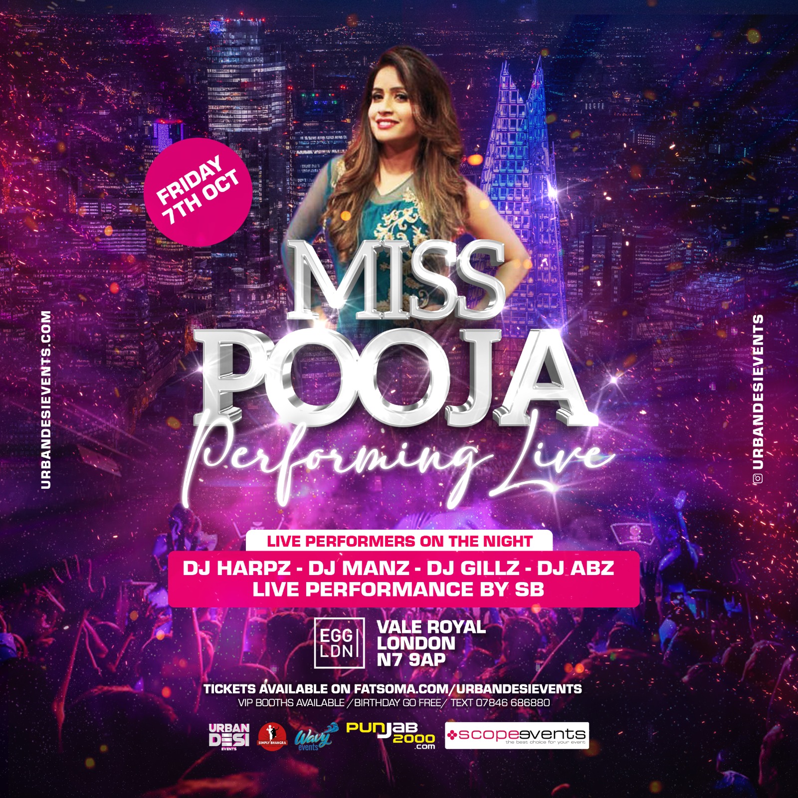 MISS POOJA LIVE ON STAGE at Egg London Nightclub, London on 7th Oct 2022 | Fatsoma