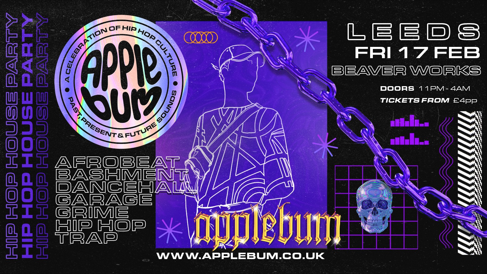 Applebum / Leeds / Beaverworks / Hip Hop House Party at BEAVER WORKS ...