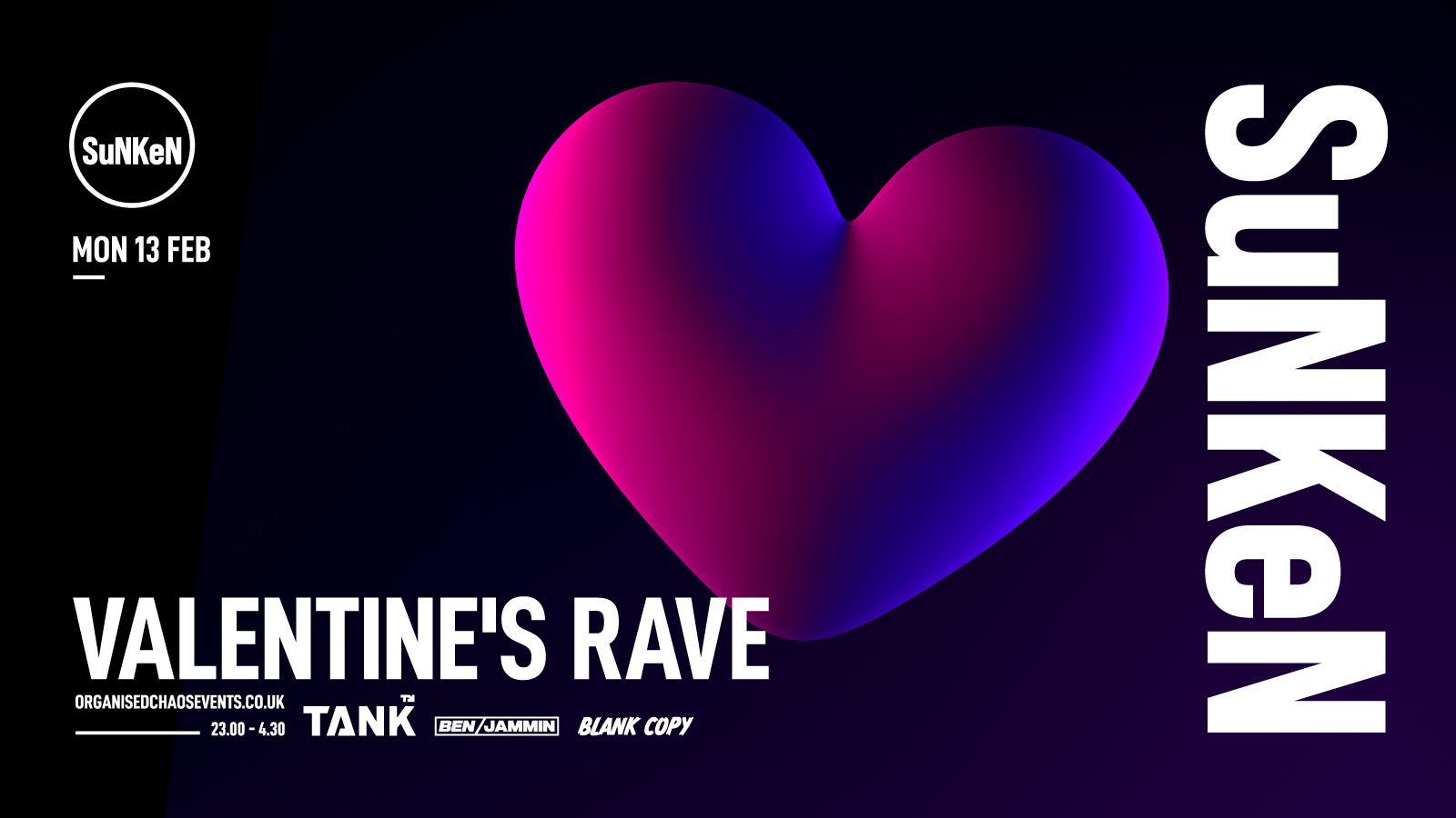 Sunken - Valentine's Rave - Mondays at Tank at Tank, Sheffield on 13th ...