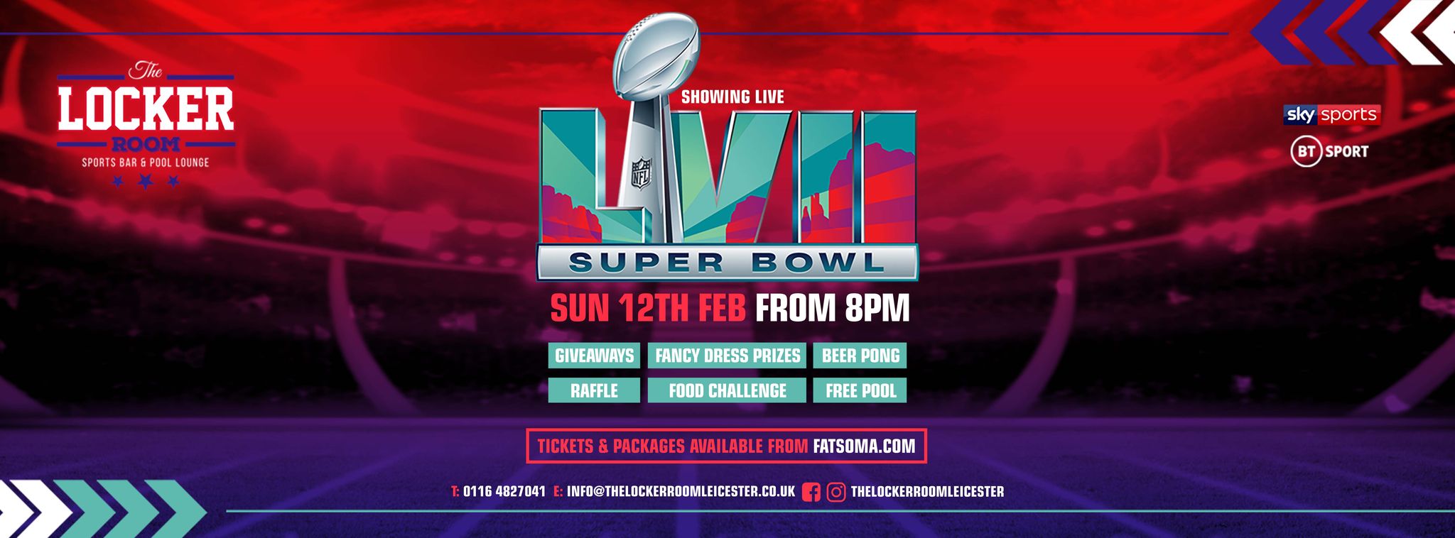 SUPER BOWL LVII LIVE @ THE LOCKER ROOM LEICESTER at The Locker Room ...