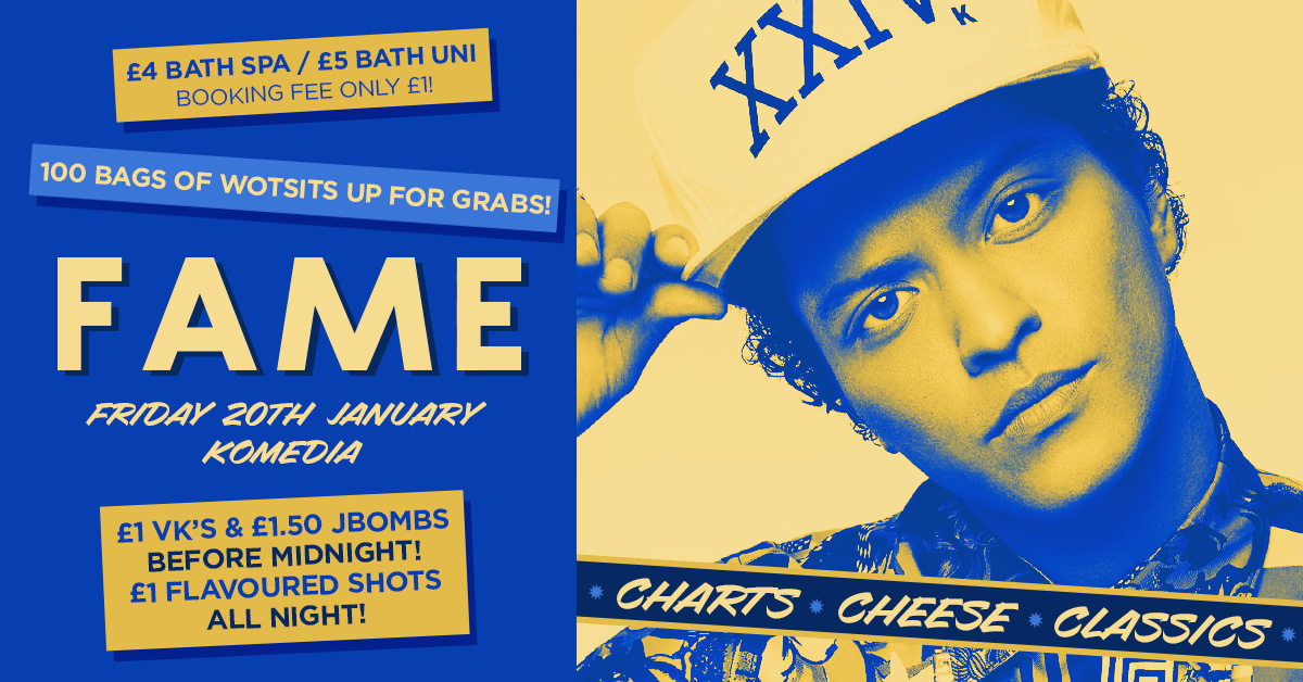 FAME // CHART, CHEESE, CLASSICS // 400 SPACES ON THE DOOR!! at Komedia ...