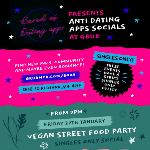 Anti-Dating App Social (Manchester) at GRUB, Manchester on 27th Jan ...