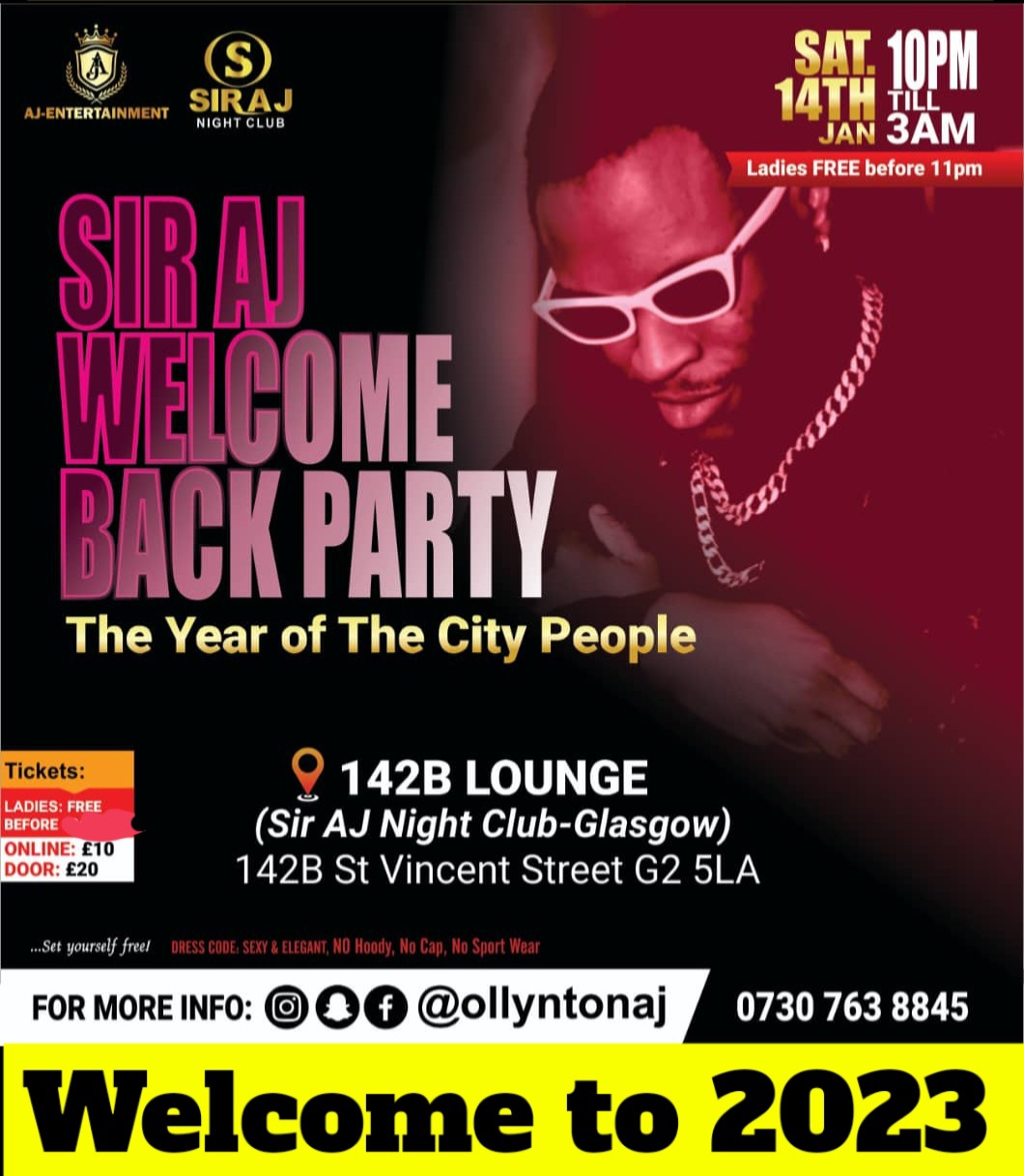 SIRAJ WELCOME BACK PARTY (2023) at 142B LOUNGE, Glasgow on 14th Jan ...
