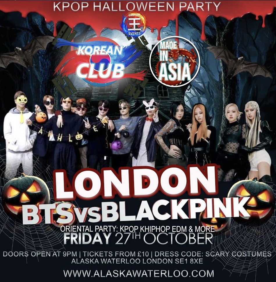 KOREAN CLUB London Halloween Party: BTS VS Blackpink Club Night | 27/10 ...
