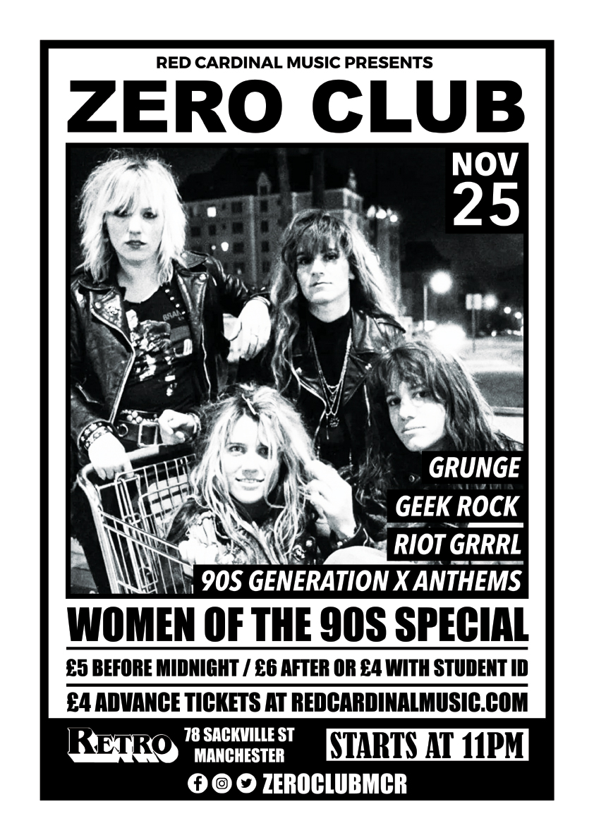ZERO CLUB - Women of the 90's Alternative music scene at Retro, Manchester on 25th Nov 2023 ...