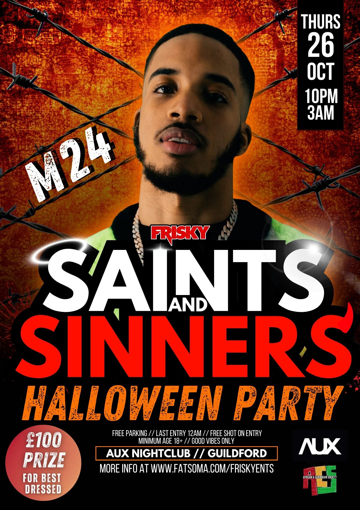 M24 Saints and Sinners: Halloween party at AUX, Guildford on 26th Oct ...