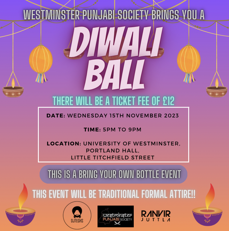 Westminster Punjabi Society: Diwali Ball at University of Westminster ...