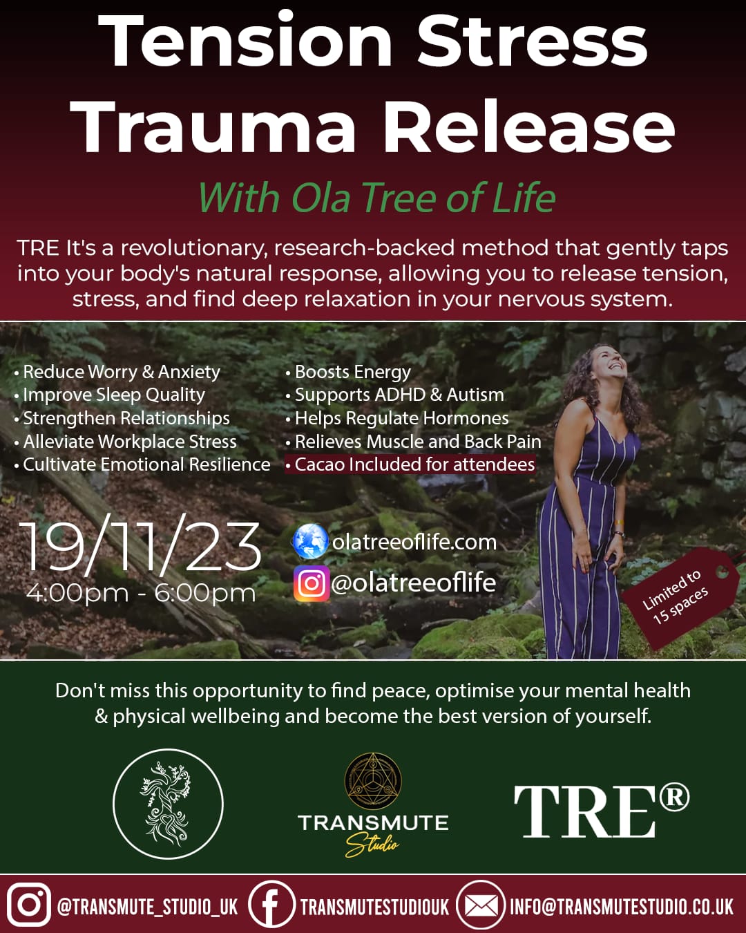 Tension Stress Trauma Release with Ola Tree of Life at Transmute Studio ...