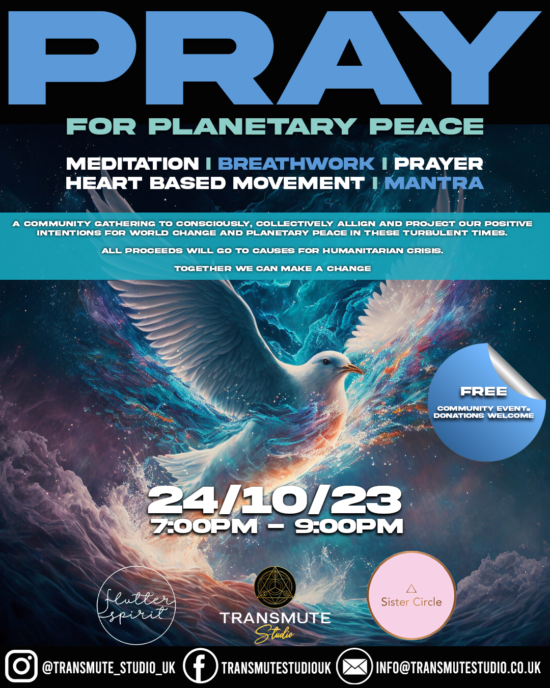 Pray for Peace - Intention setting for global healing at Transmute Studio, Stockport on 24th Oct ...