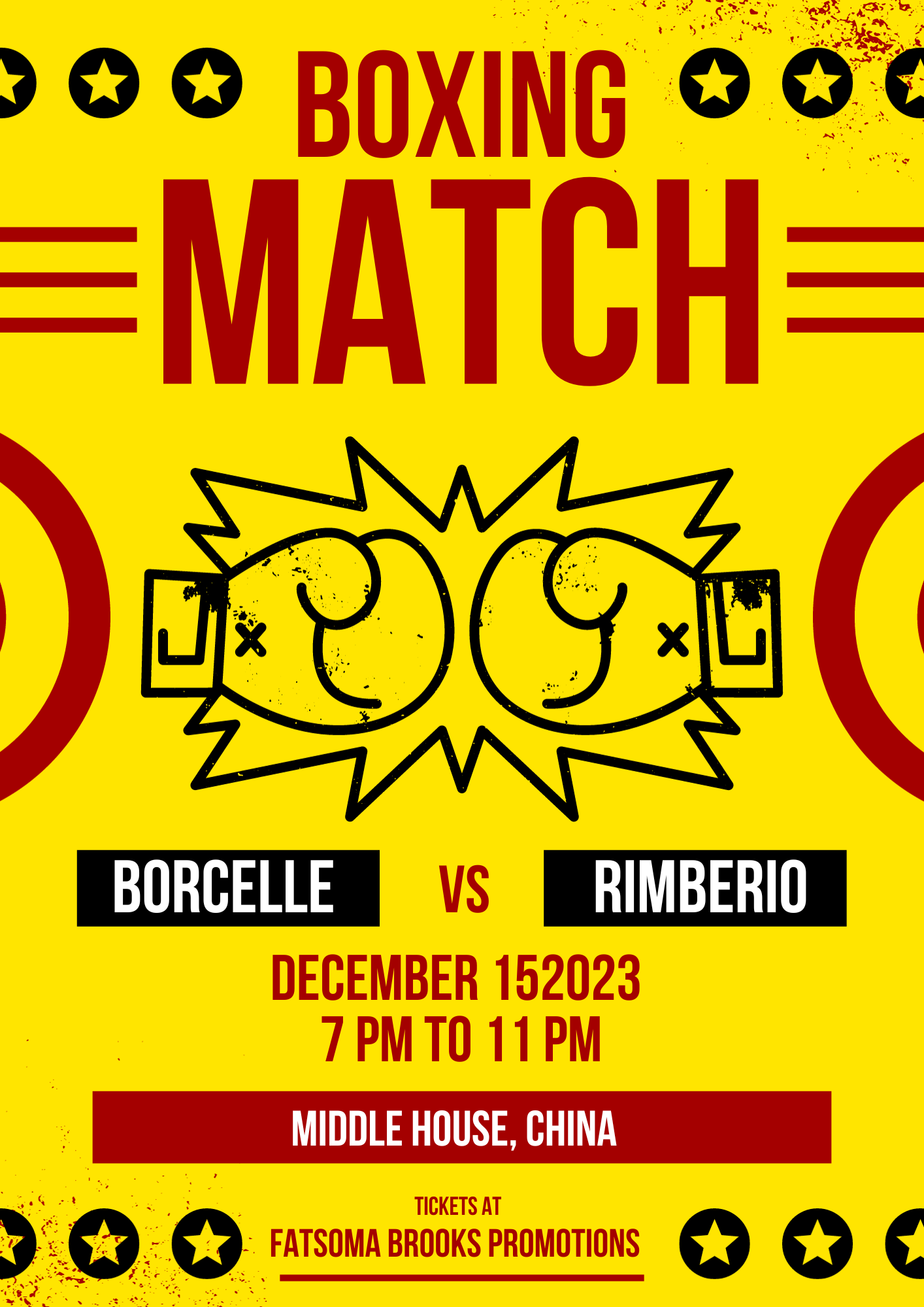 Brocelle vs Rimberio at The Middle House, on 15th Dec 2023 | Fatsoma