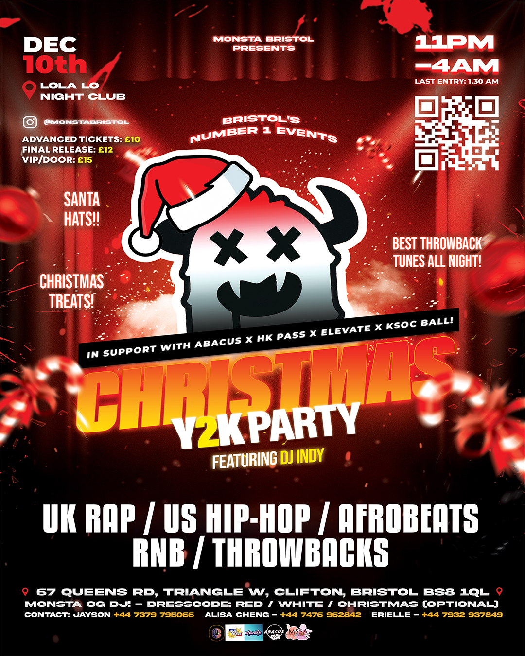 Monsta Bristol Presents 'XMAS Y2K PARTY' @LOLA LO NIGHT CLUB at Bristol Lola Lo, Bristol on 10th ...