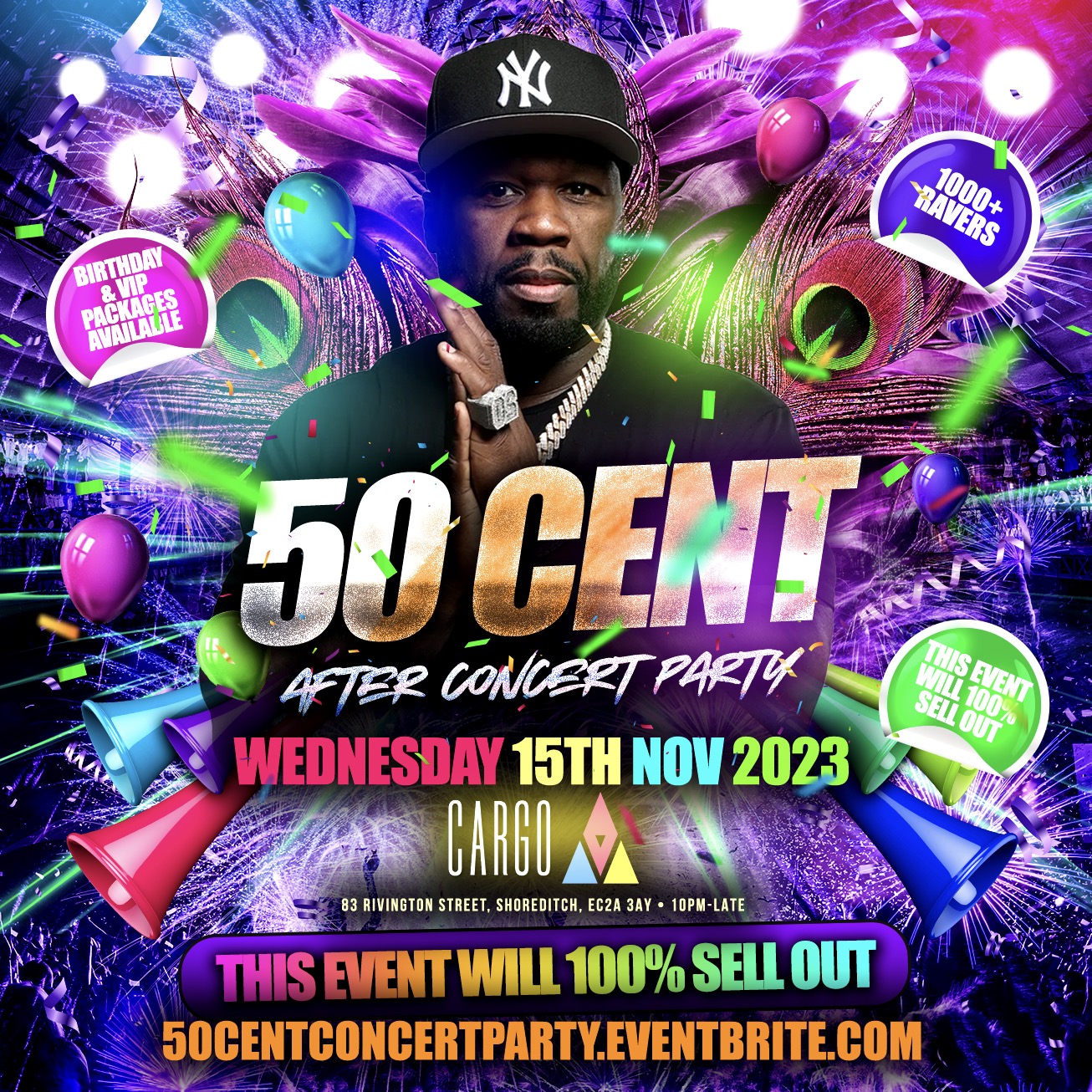 50 Cent After Concert Party at Cargo, Manchester on 15th Nov 2023 | Fatsoma