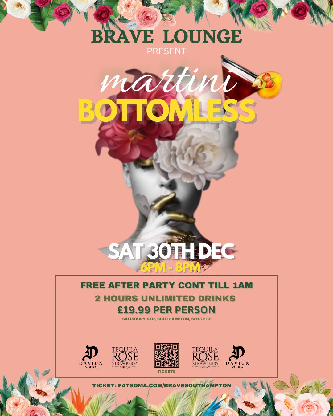 BOTTOMLESS MARTINI AT BRAVE SOUTHAMPTON at Brave NightLounge, Southampton on 30th Dec 2023 | Fatsoma