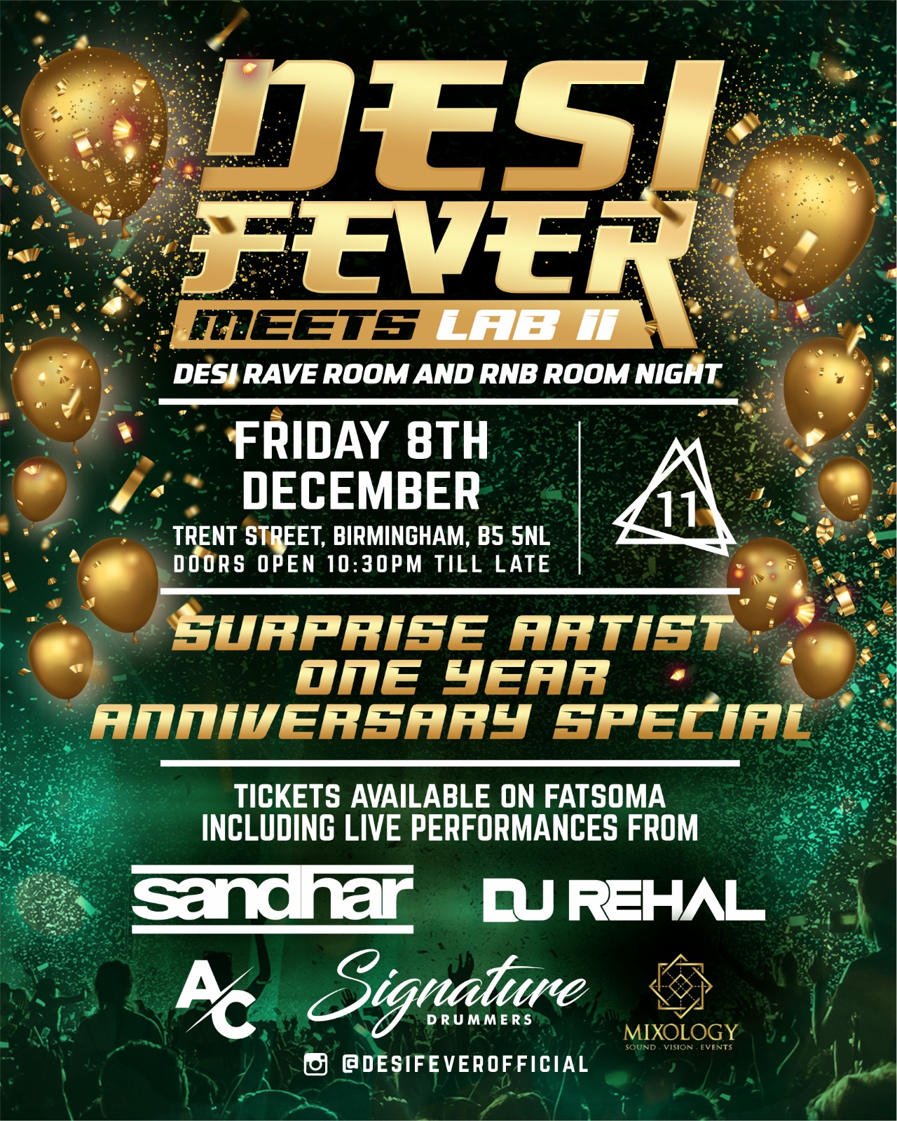 Desi Fever X Lab11 - One Year Anniversary at Lab11, Birmingham on 8th ...