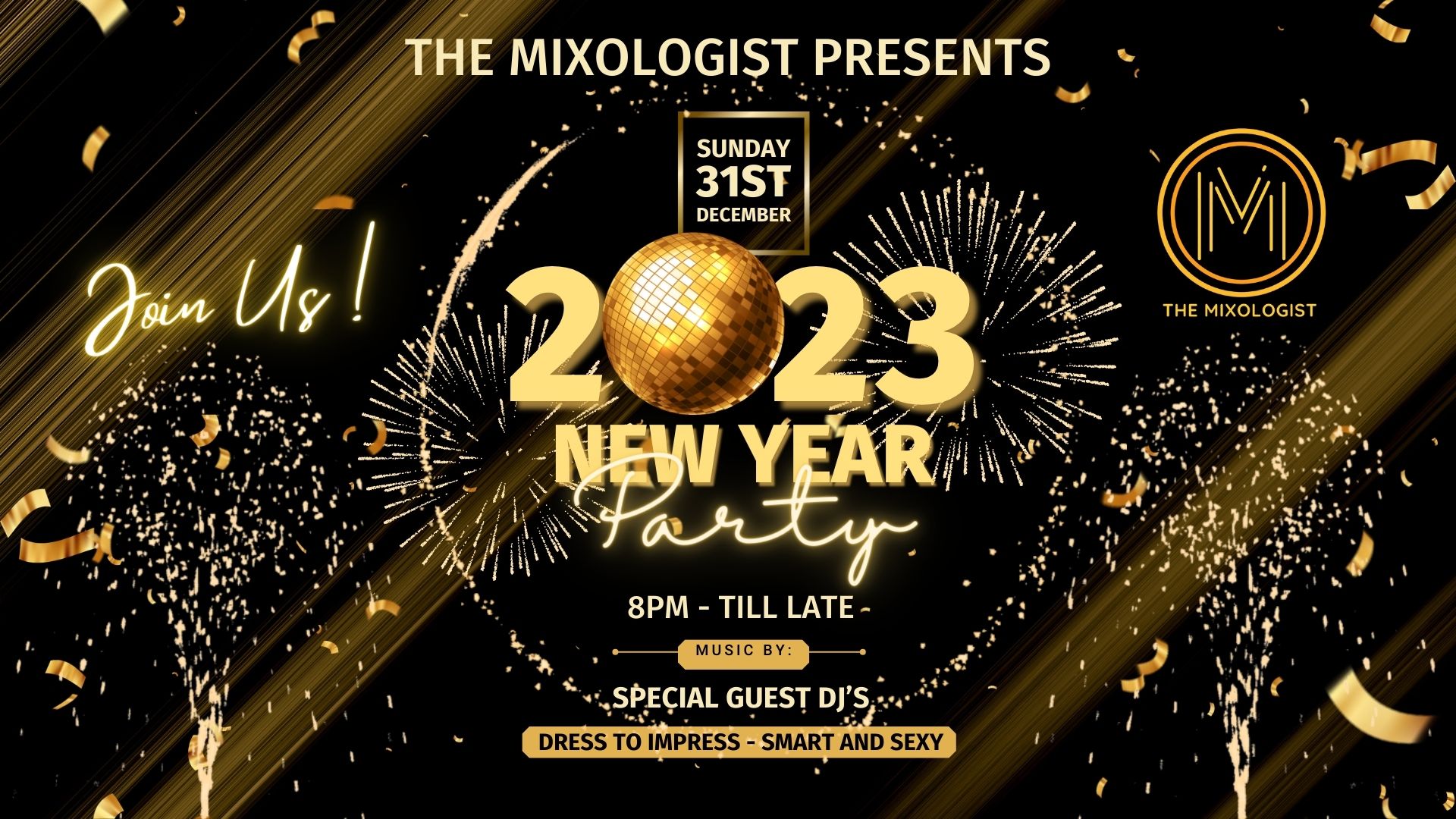 THE MIXOLOGIST NYE 2023 at The Mixologist, Nottingham on 31st Dec 2023 ...