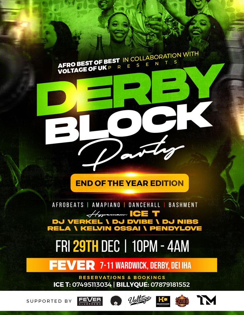 Derby Block Party at Bar Fever Derby, Derby on 29th Dec 2023 | Fatsoma