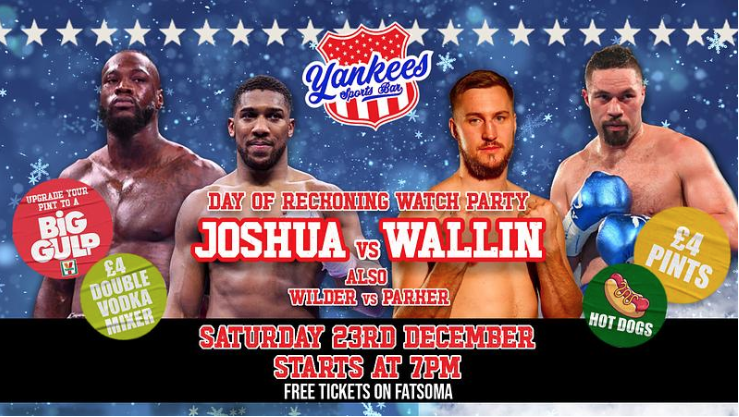 Joshua v Wallin at Yankees, Liverpool on 23rd Dec 2023 | Fatsoma