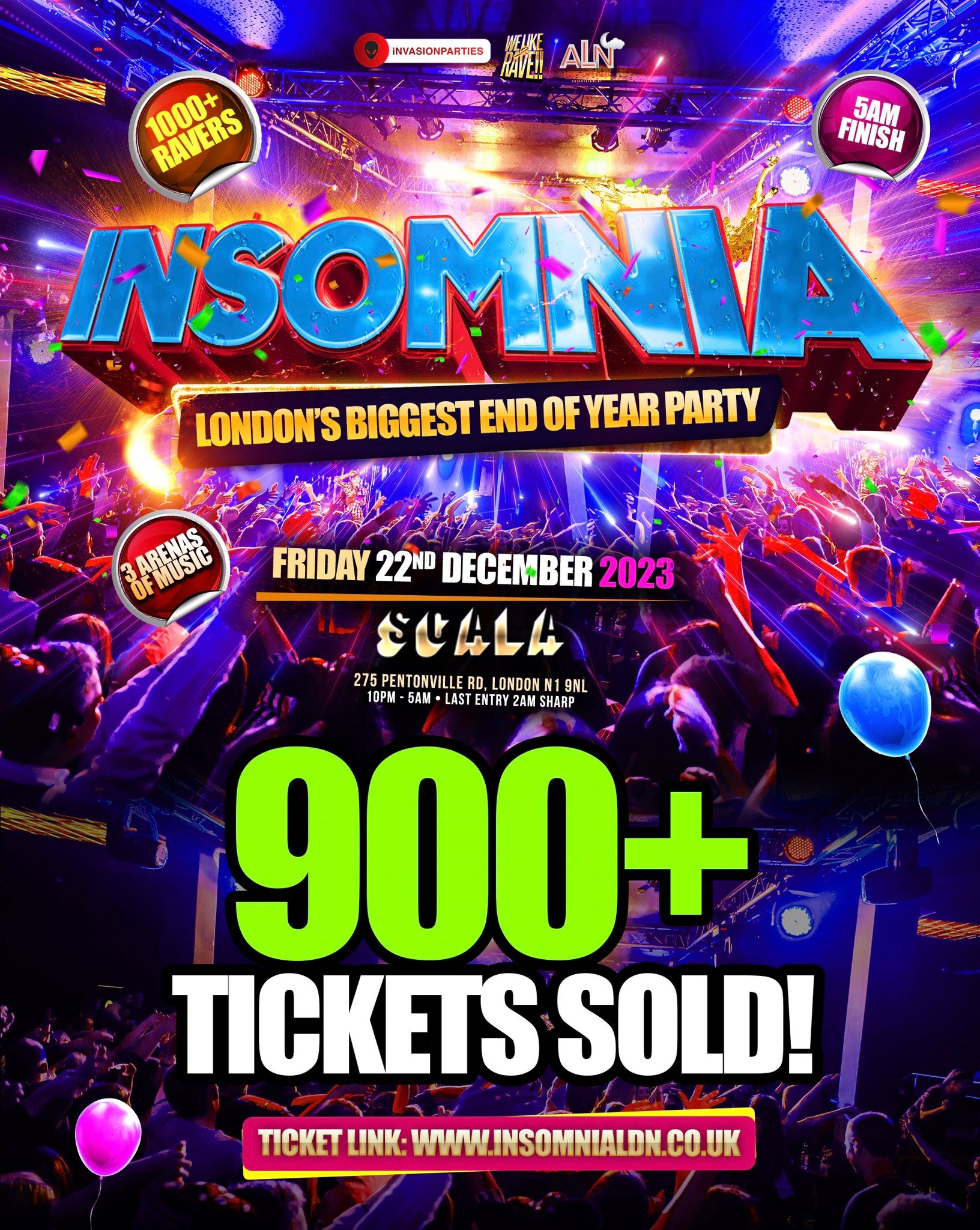 INSOMNIA - London’s Craziest End of Year Party - TONIGHT [90% SOLD OUT ...