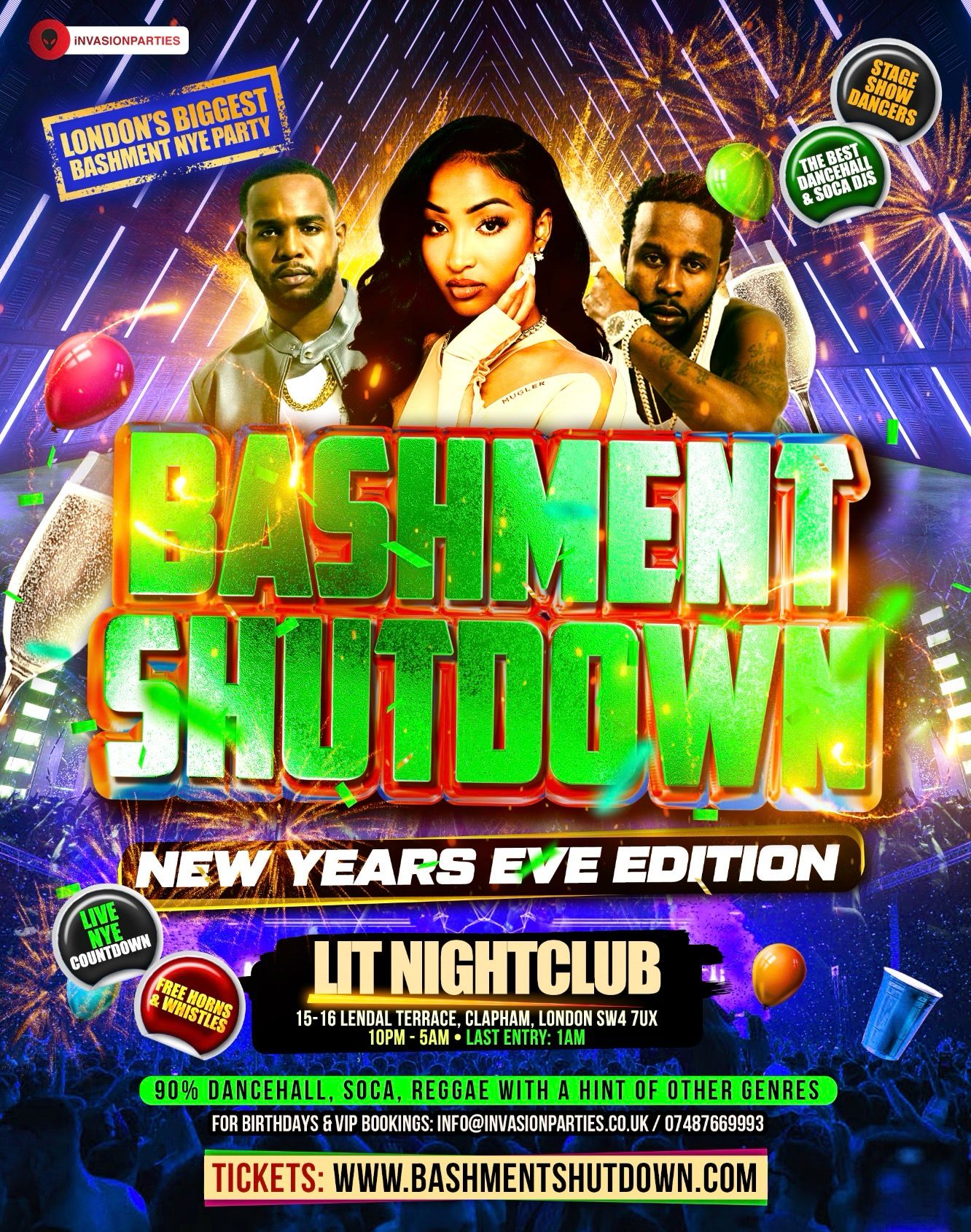 Bashment Shutdown NYE - New Years Eve Party - 6AM FINISH at Lit, London ...