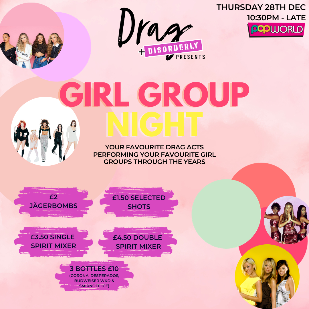 Drag & Disorderly 💅 Girl band night at Popworld - Guildford, Guildford ...
