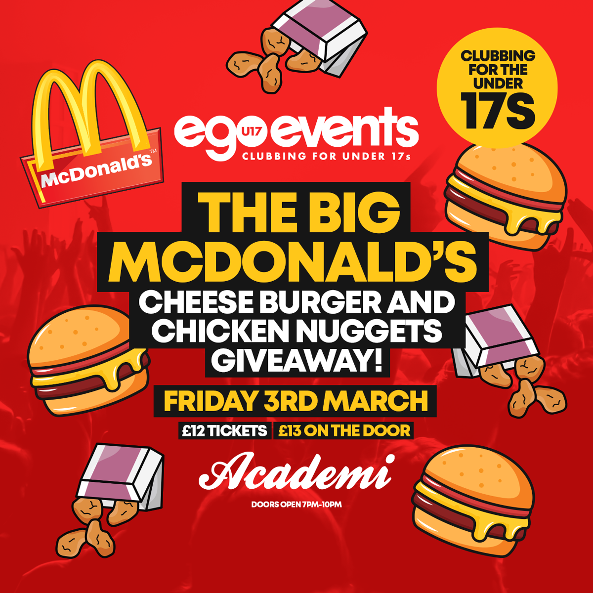 EGO EVENTS - MC DONALDS PARTY | Academi at Academi, Bangor on 3rd Mar ...