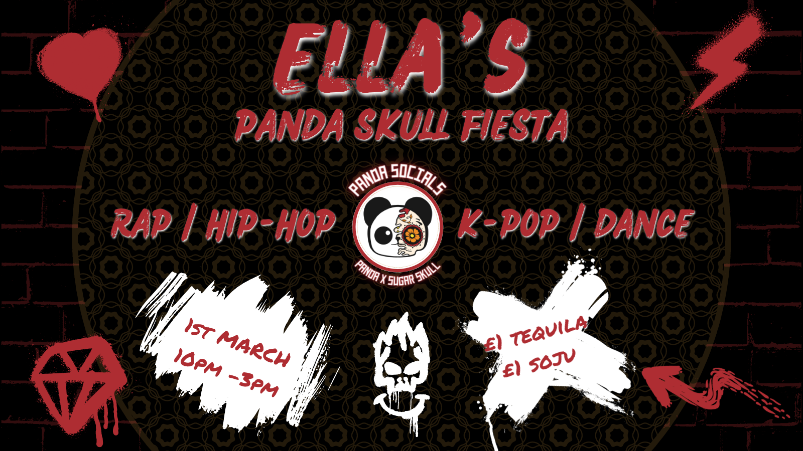 ELLA’S PANDA SKULL FIESTA 🐼💀 by Panda Socials at Cucamara, Nottingham on 1st Mar 2023 | Fatsoma