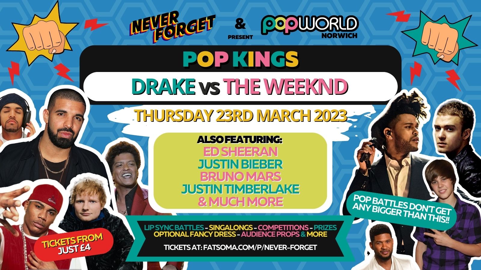 Drake vs The Weeknd at Popworld - Norwich, Norwich on 23rd Mar 2023 ...