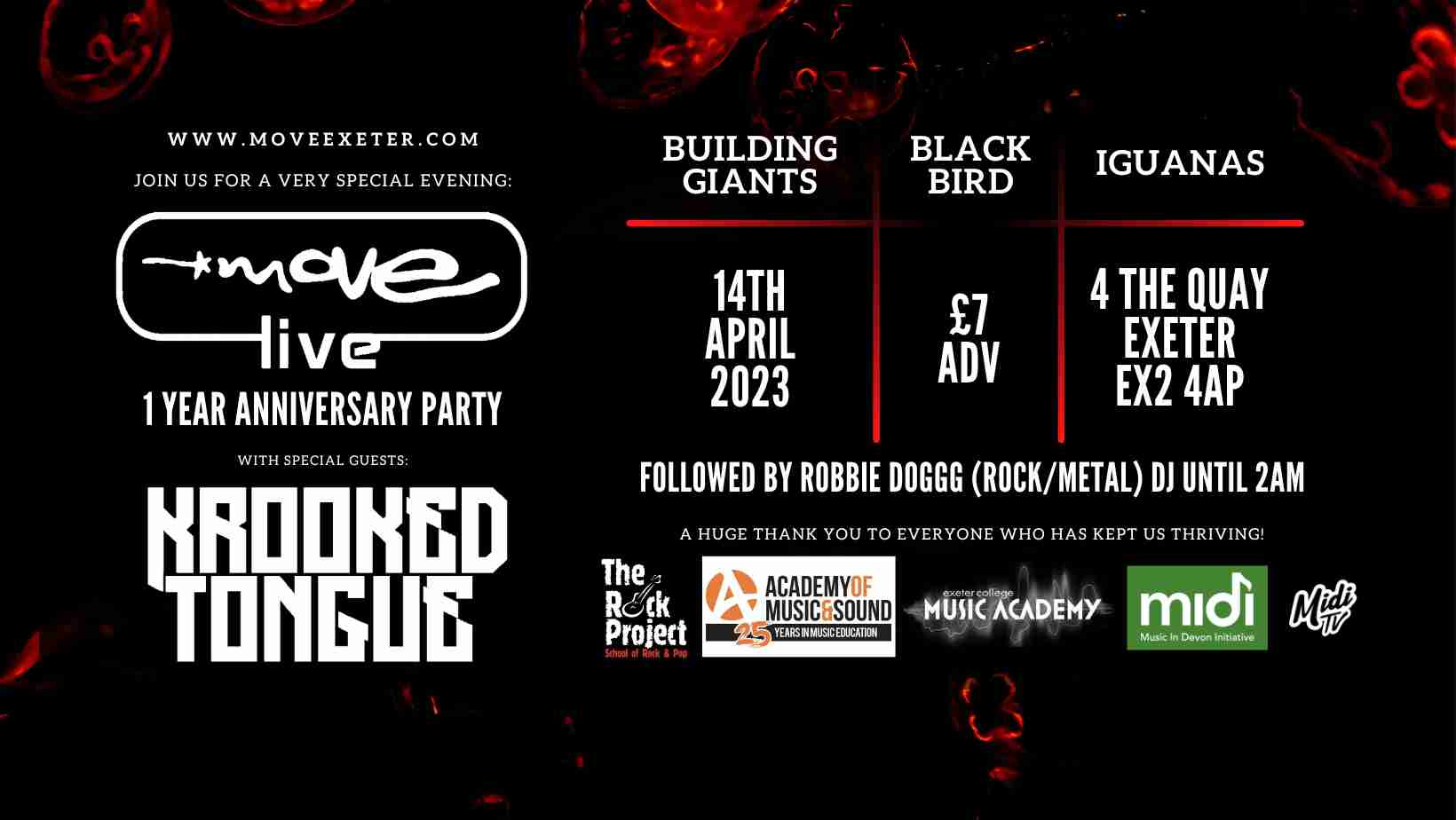 Move Live 1 Year Anniversary Party! at Move, Exeter on 14th Apr 2023 ...
