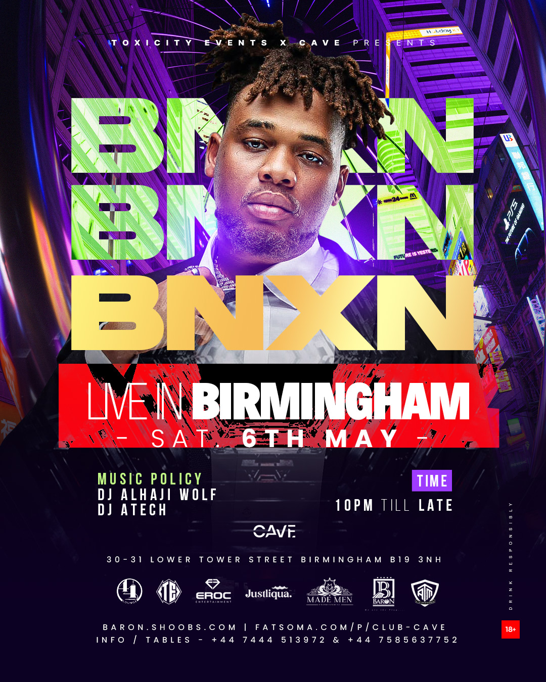 BNXN fka BUJU Performing LIVE at Cave, Birmingham on 6th May 2023 | Fatsoma