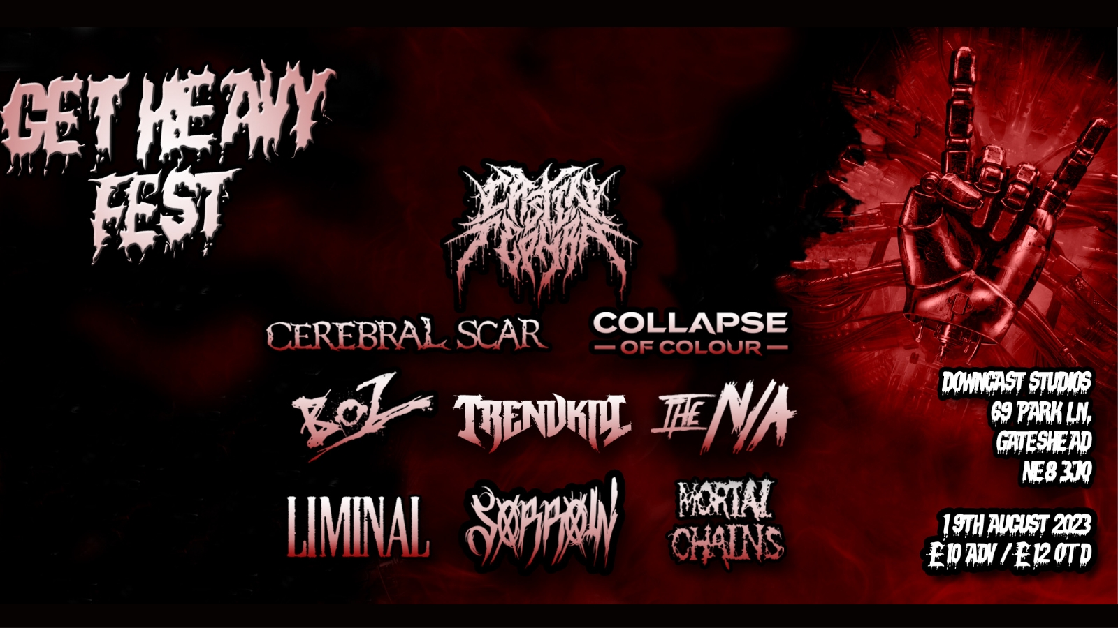 GET HEAVY Fest at Downcast Studios, Gateshead on 19th Aug 2023 | Fatsoma