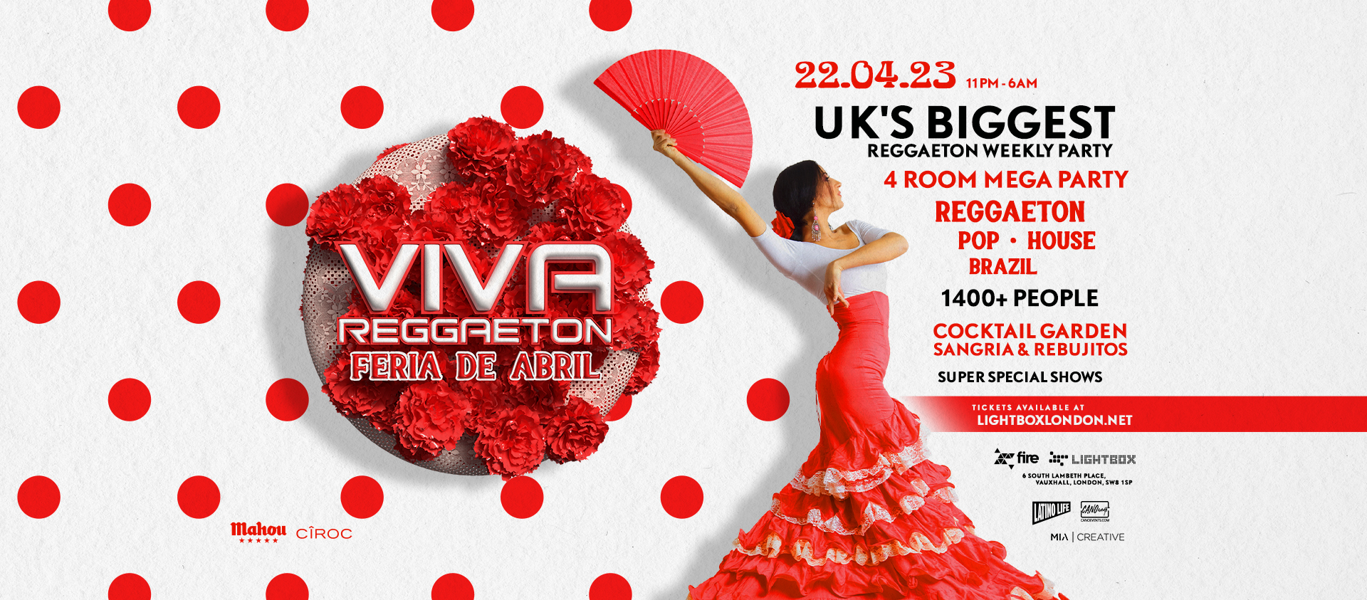 VIVA Reggaeton / House / Pop - Feria de Abril Special at Lightbox, London on 22nd Apr 2023 | Fatsoma