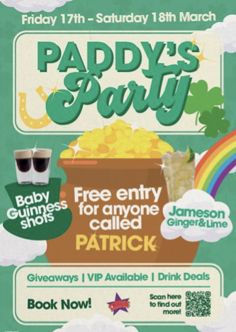 Paddy's Party @ Flares York at Flares - York, York on 17th Mar 2023 ...