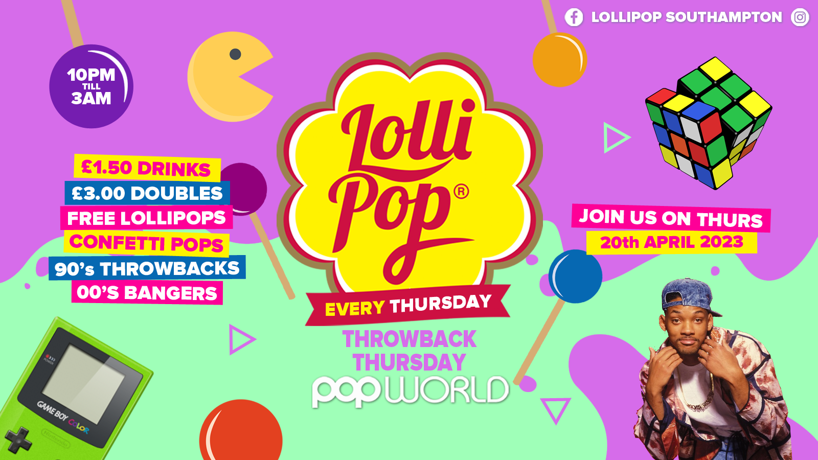 Lollipop Thursdays • Throwback Thursday • £1.50 Drinks • Popworld at ...
