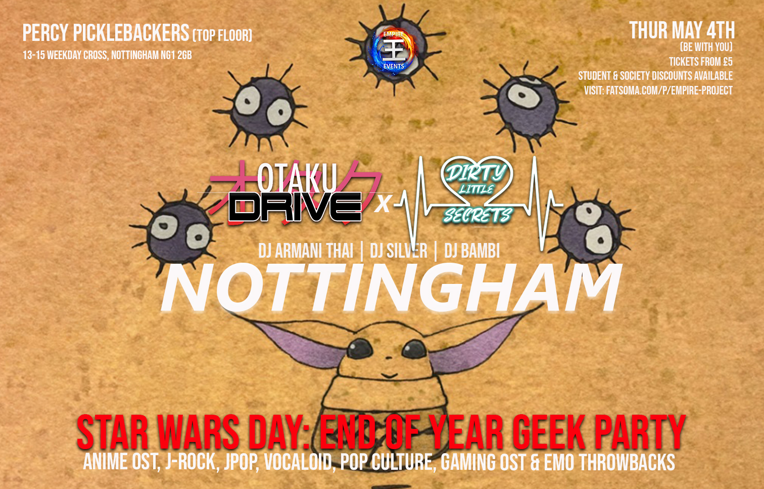 OTAKU LITTLE SECRETS NOTTINGHAM End Of Year Geek Party: Star Wars Day ...