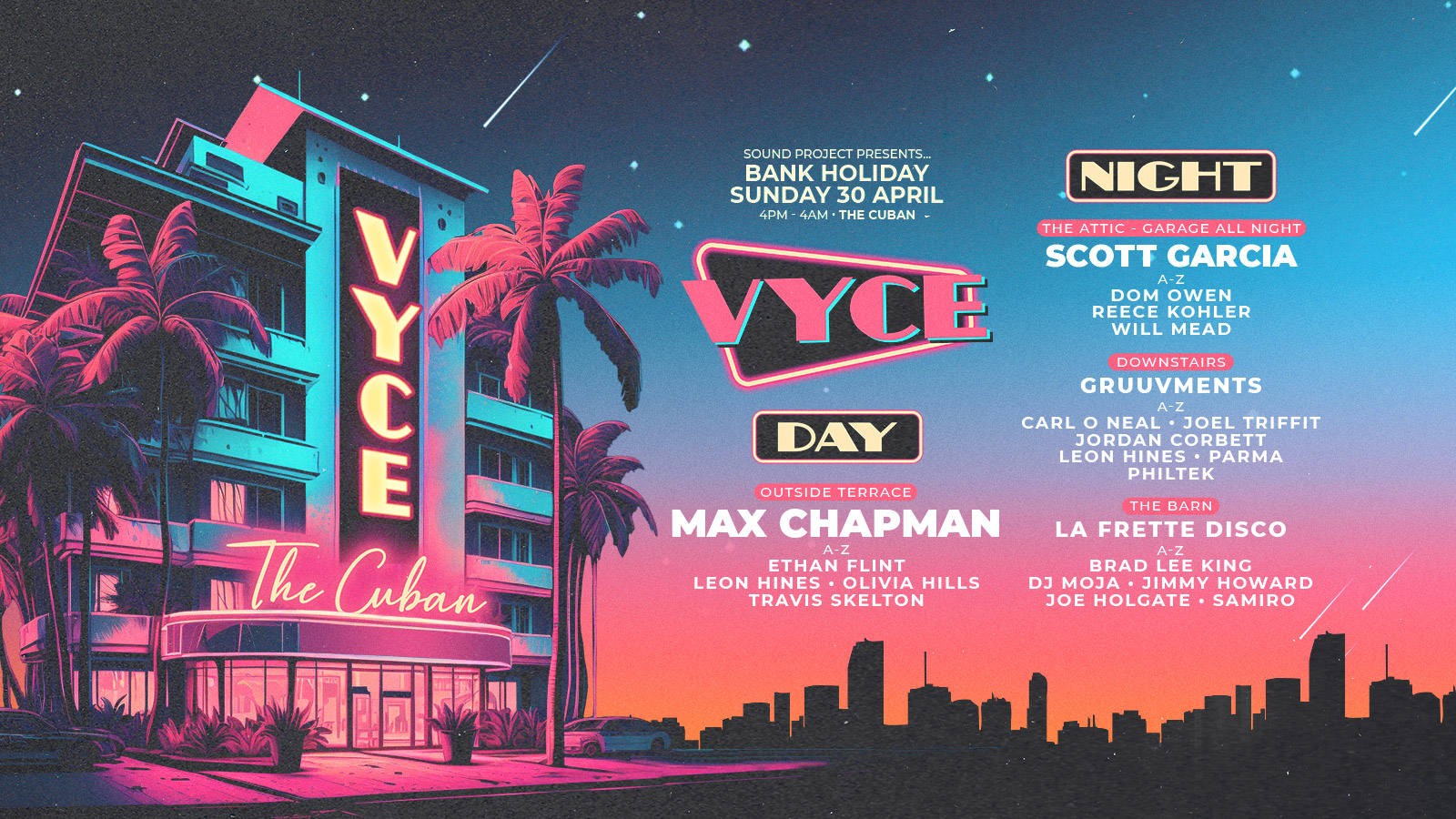 [lineup change] VYCE Motel: Day to Night 30th April ft Max Chapman and ...