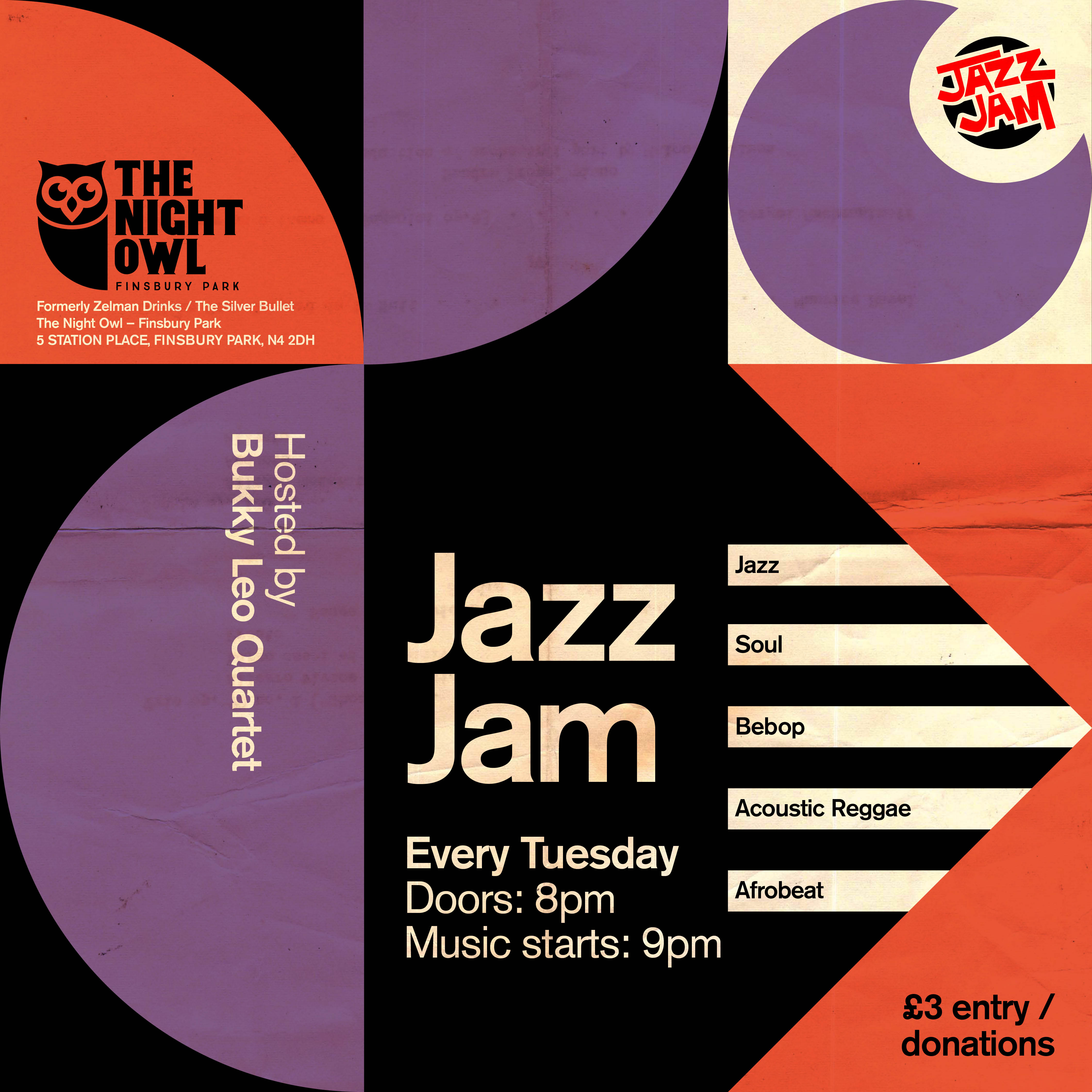 Jazz Jam at The Night Owl Finsbury Park, London on 7th Nov 2023 | Fatsoma