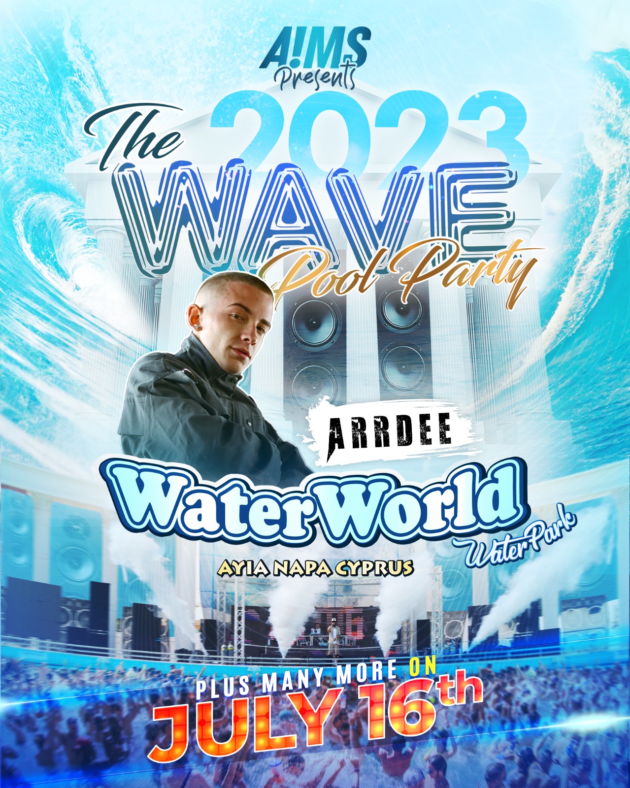 The Wave Pool Party - July 16th at WaterWorld Themed Waterpark Ayia ...
